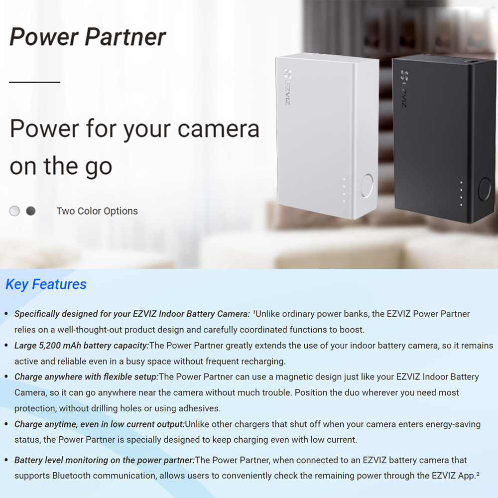 Ezviz PB18 Power Partner Type C PowerBank For Indoor Battery Powered ...