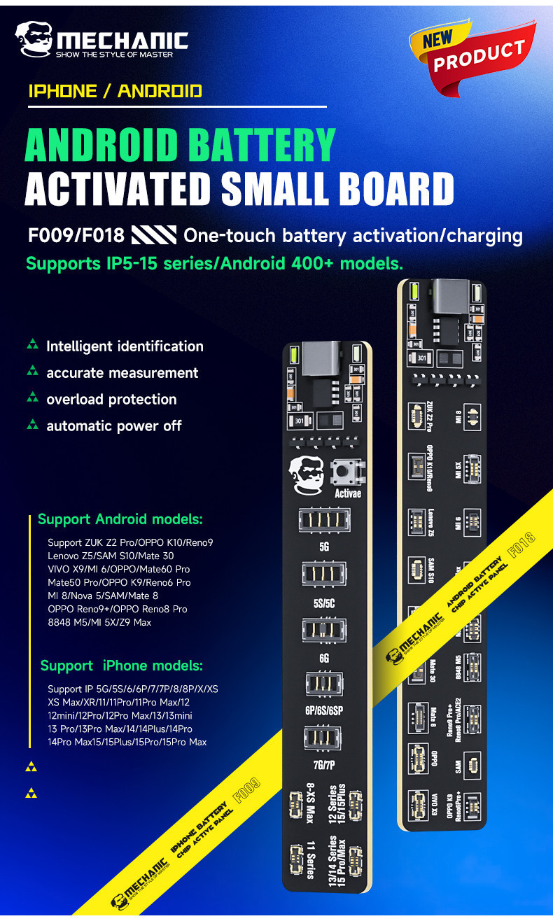 MECHANIC F018 F009 Battery Activation Detection Board Intelligent Identification For Phone 5-15 ...