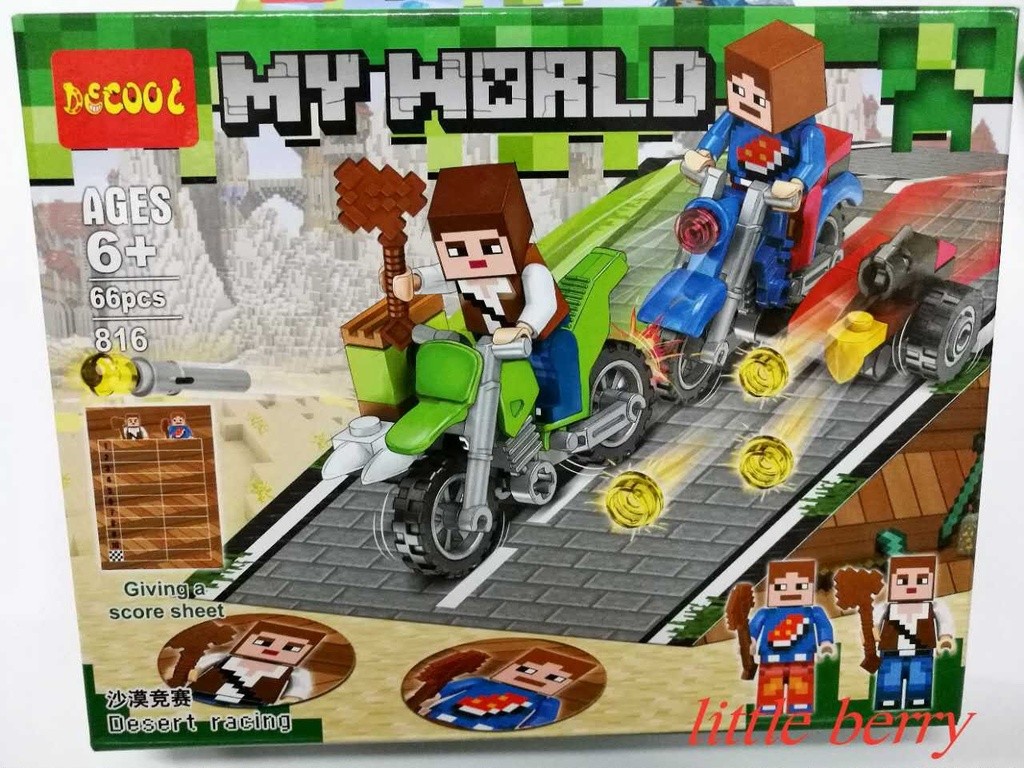 Decool My World Minecraft 815-818 Building Blocks Toys Mine Craft Bricks Toy Racing Block Mainan ...