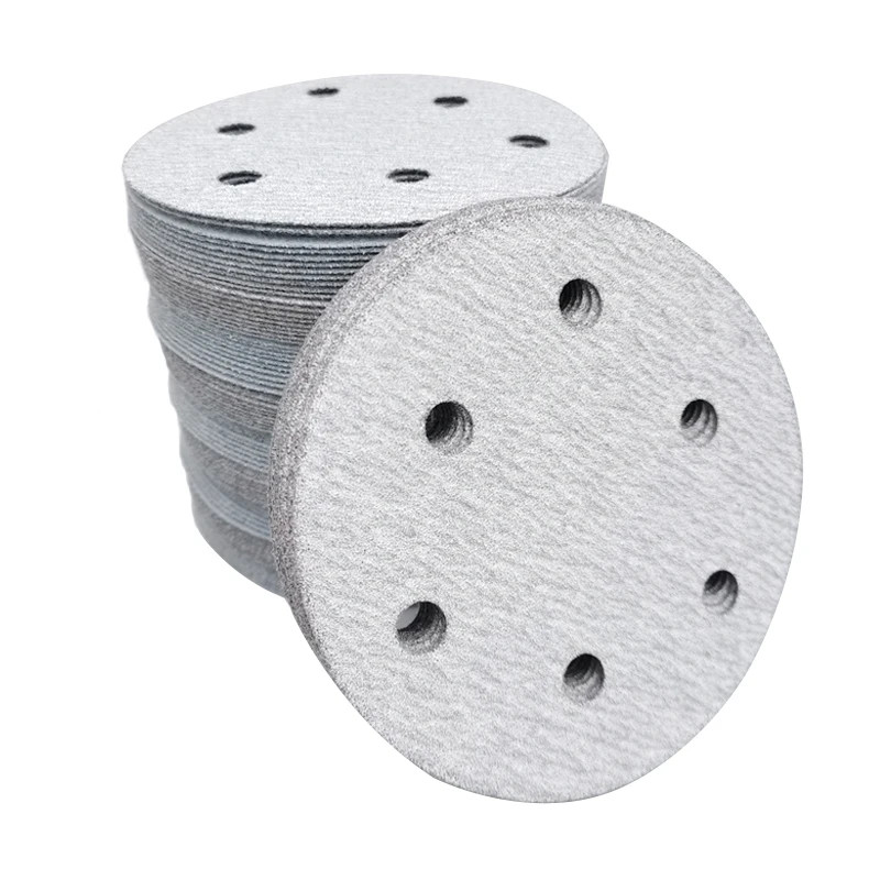 10 Pcs 5 Inch 6 Hole Sandpaper Car Polishing Putty Circular Pneumatic ...