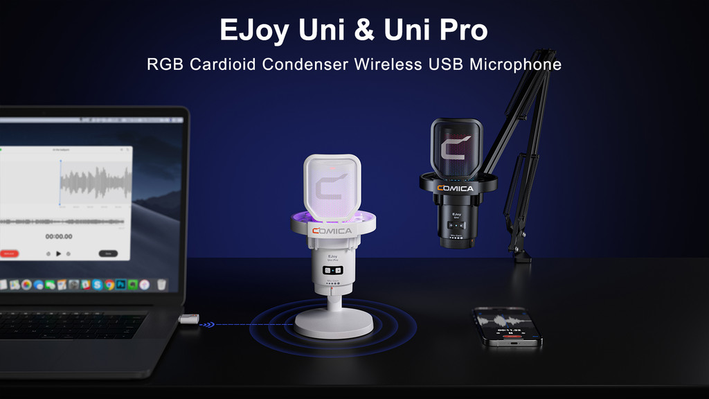 COMICA EJoy Uni Pro RGB Cardioid Wireless Microphone With Built-In ...