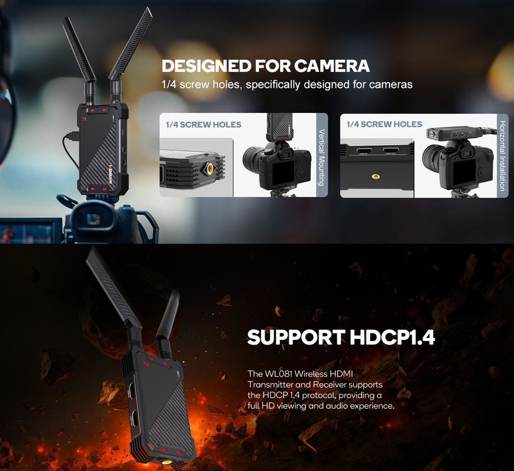 400M Wireless Transmission Video Transmitter and Receiver HDMI Extender ...