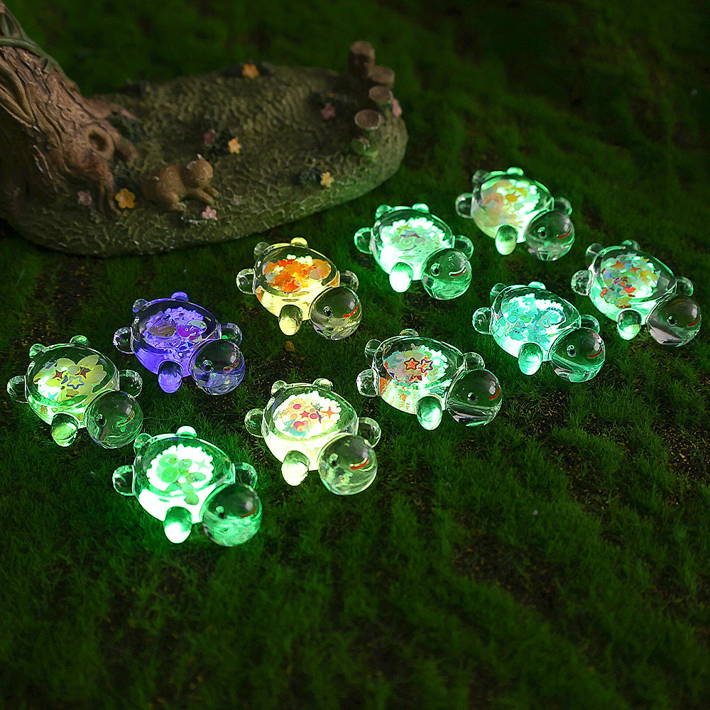 Cartoon, Cute, Colorful Mini Turtles Luminous Ornament - Glow in the ...