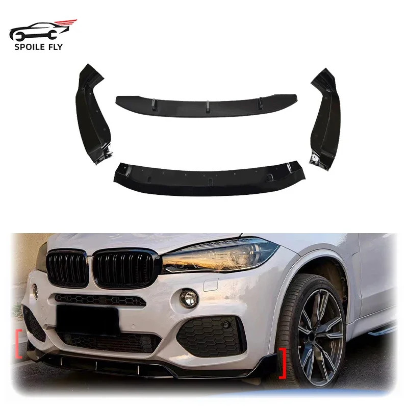 For BMW X6 F16 M Sport M50i M50d 2014-2019 4Pcs Front Bumper Splitter ...