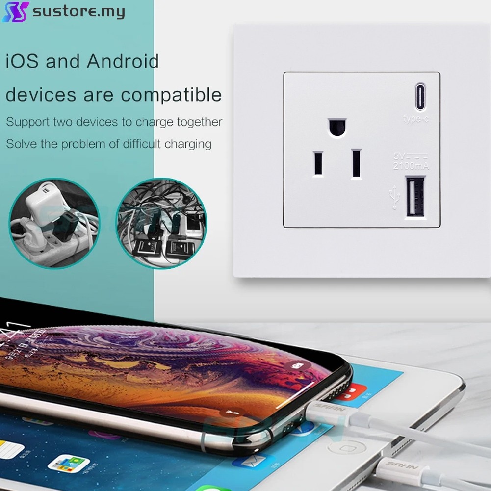[Super] for American 16A USB+type-c socket for American standard power ...