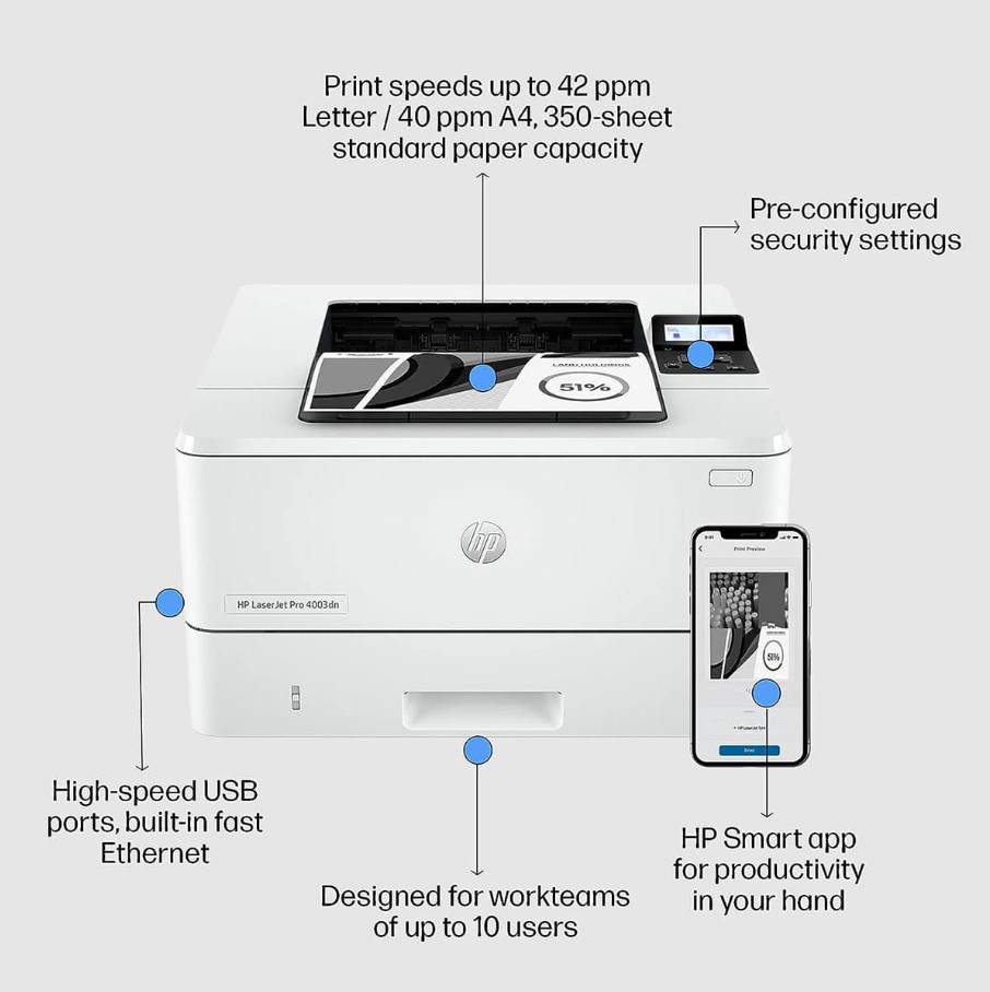 HP LaserJet Pro 4003DN Laser Printer (2Z609A) | Shopee Malaysia