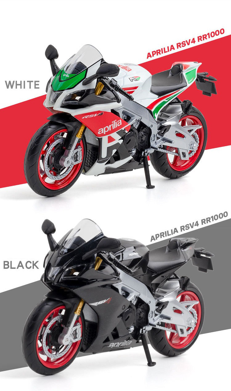 KLT 1:12 Aprilia RSV4 RR1000 Motorcycle Diecast Model Car Alloy Cars ...