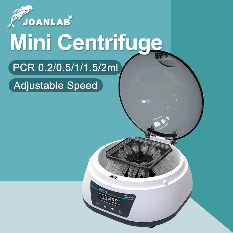 JOANLAB Mini Centrifuge Machine Lab Pcr Digital Adjustable Speed 7000 rpm For Centrifuge Tube ...