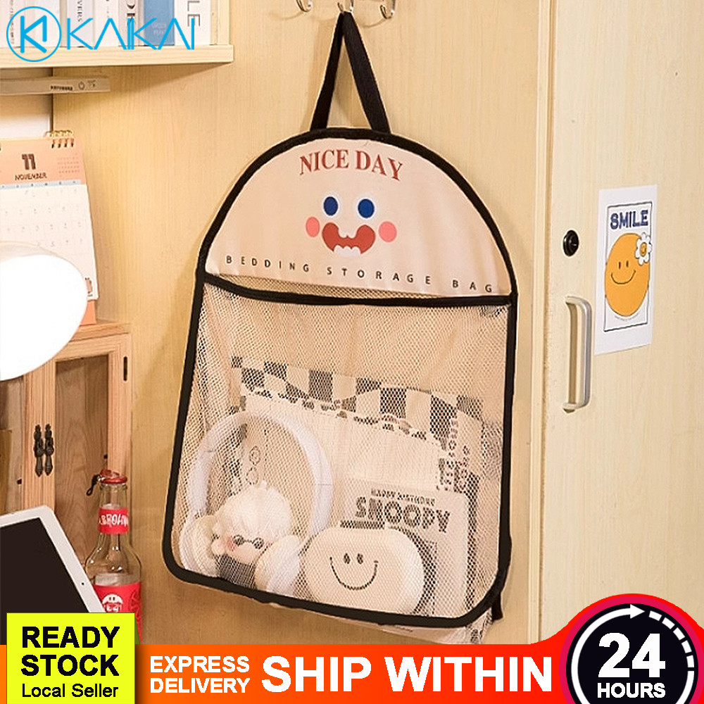 🔥 MESH DURABILITY 🔥 Wall Hanging Mesh Storage Bag Large Opening Clothes ...