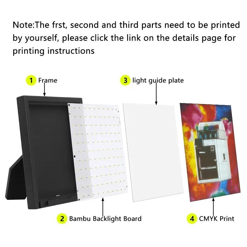 For Bambu Lab CMYK LED Backlight Board Lithophane Led Panel PLA Basic ...