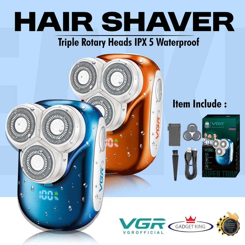 VGR V-346 Electric Shaver Men's Shaver Magnetic IPX5 Waterproof | Shopee Malaysia