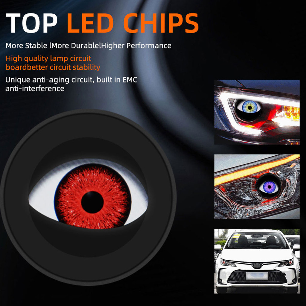 3 Inch Dynamic Devil Eyes Led Car headlight Devil Eyes eagle eye lights ...