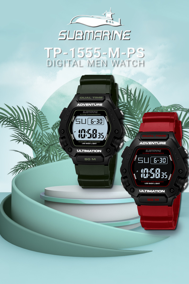 SUBMARINE Fashion Digital Watch for Men Watch Waterproof Sport Watch ...