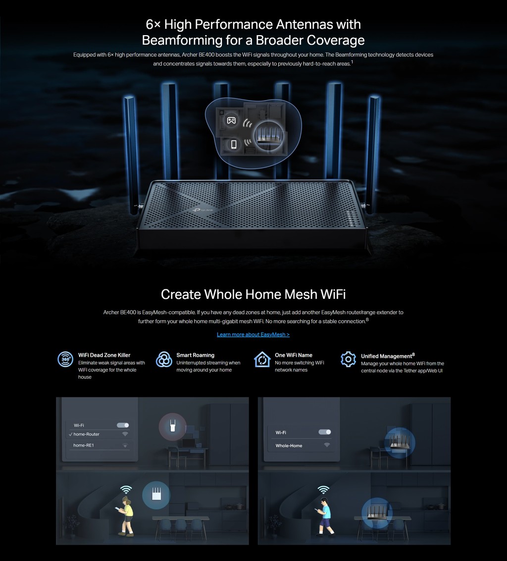 TP-Link Archer BE400 BE6500 Dual Band WiFi 7 Router | Shopee Malaysia