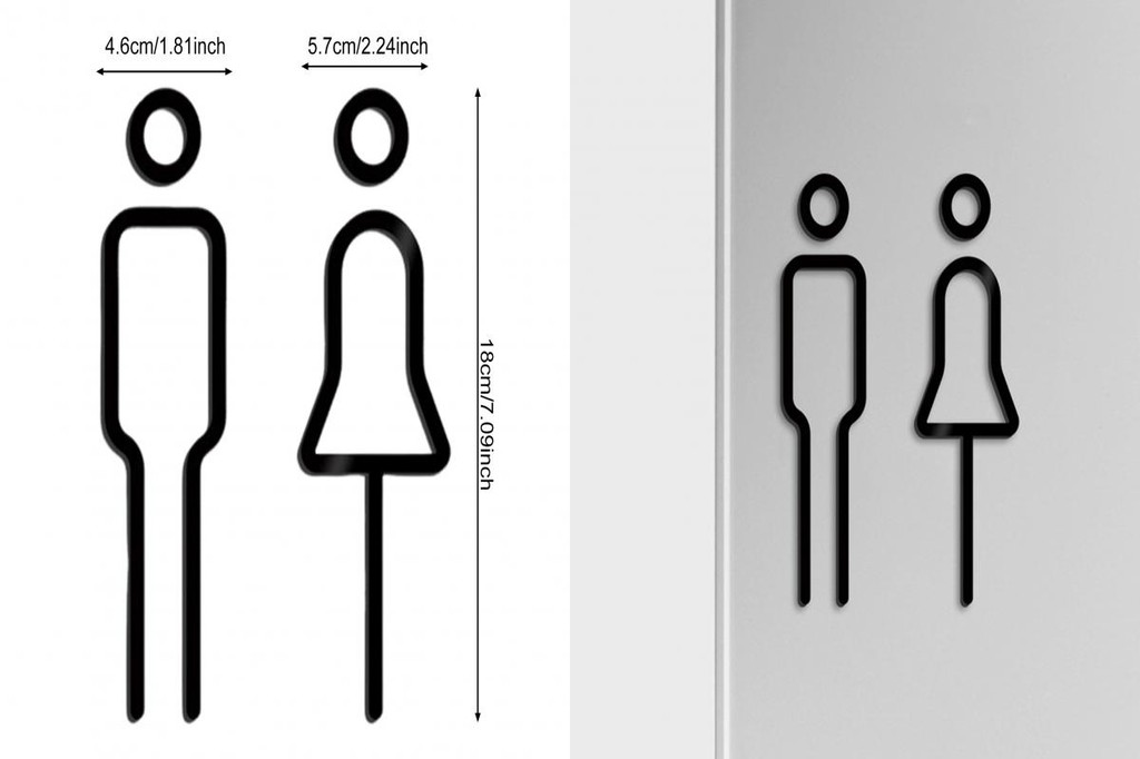 moreorders| Restaurant Bathroom Sign Acrylic Bathroom Sign Modern 3d ...