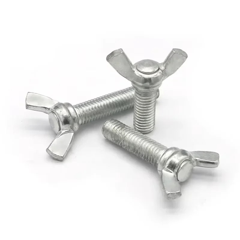 M4 M5 M6 M8 M10 Carbon Steel White Zinc Butterfly Bolt Wing Bolt Thumb ...