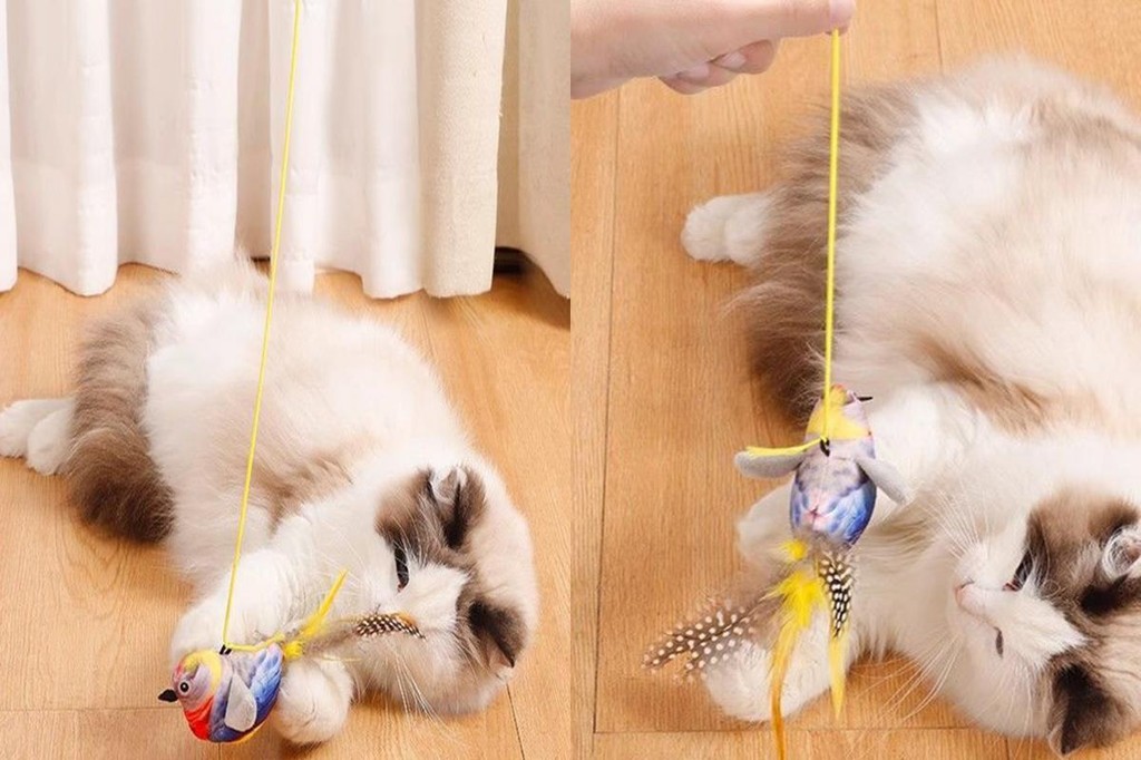 [Calager] Flapping Wings Cat Toy Vibration-sensing Cat Toy Interactive ...
