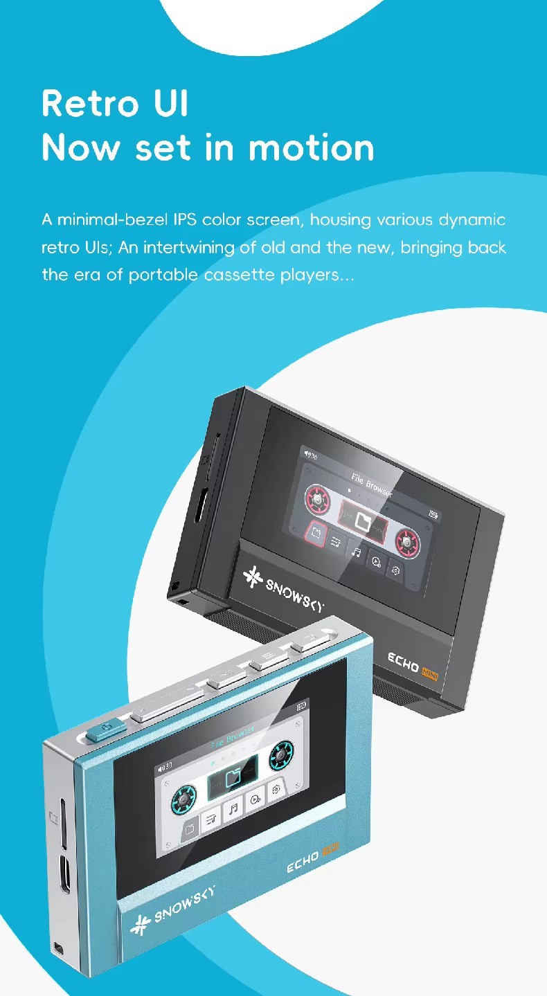 Snow Sky Echo Mini: HiFi Bluetooth MP3 Music Player, 15 Hours Playback ...