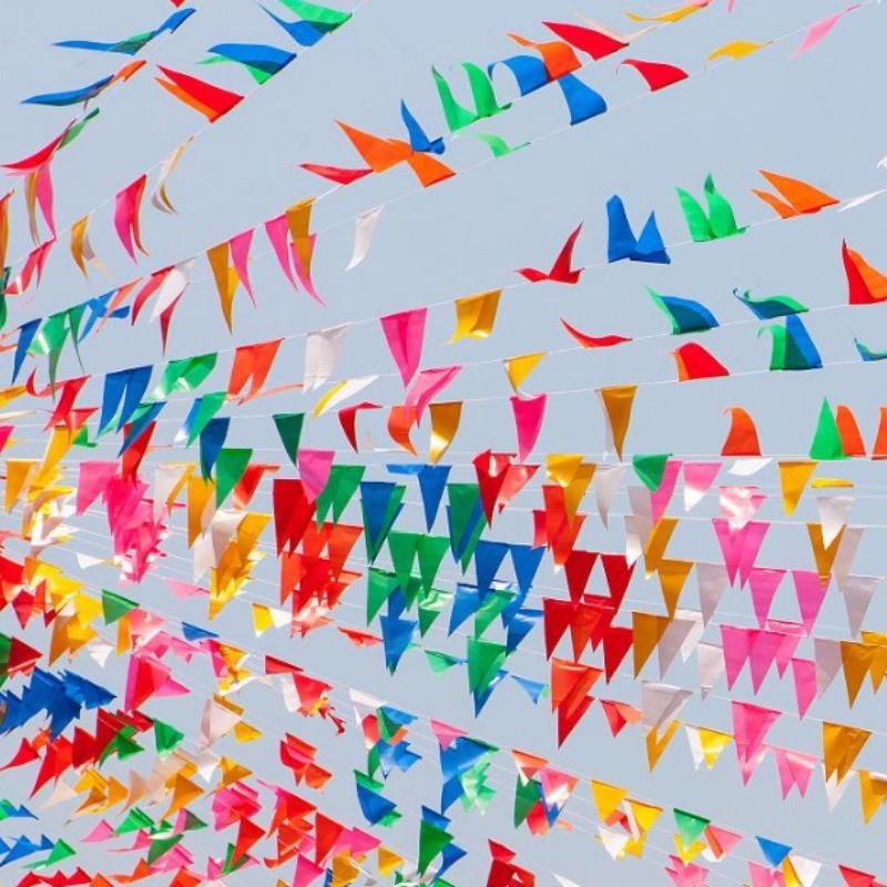 80/100M 150Pcs Colored Polyester Triangle Flag - DIY Colorful String ...