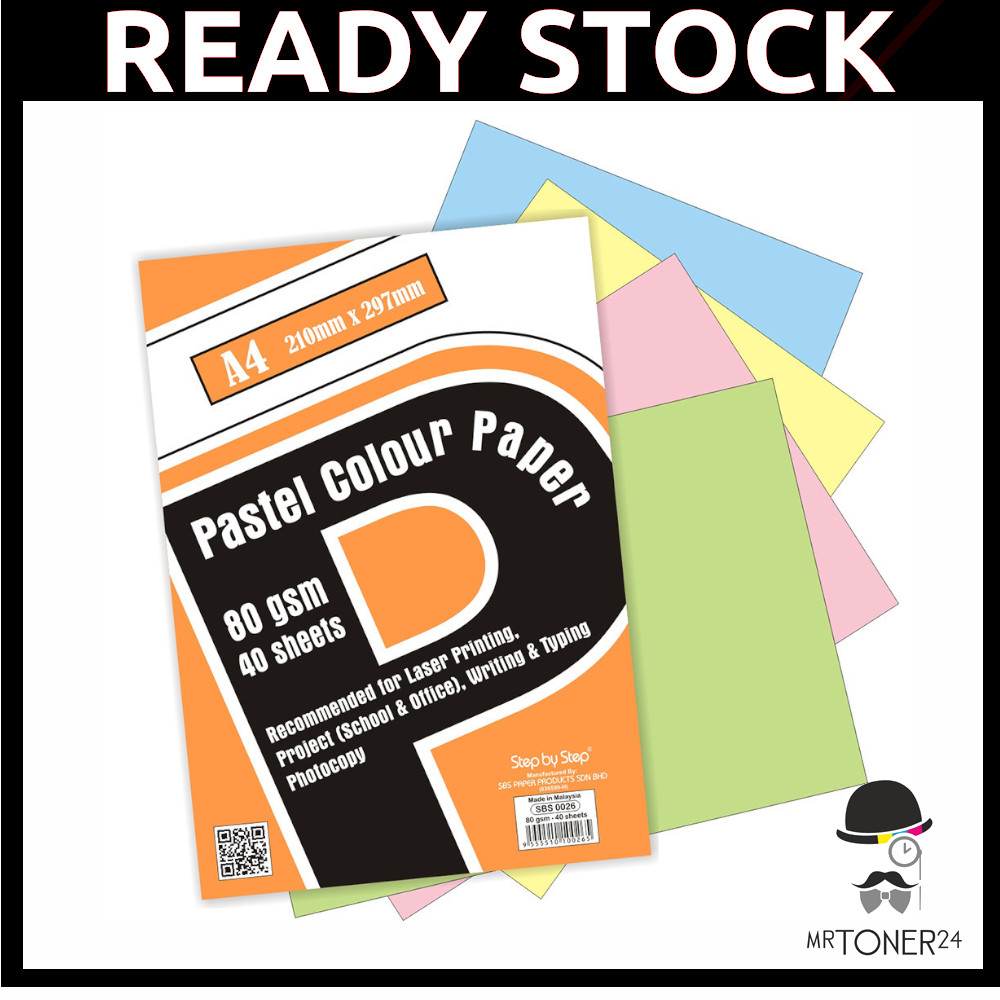 SBS0026 Light Color Paper A4 80gsm 40 Sheets (4 Mix Colours) SBS 0026 ...
