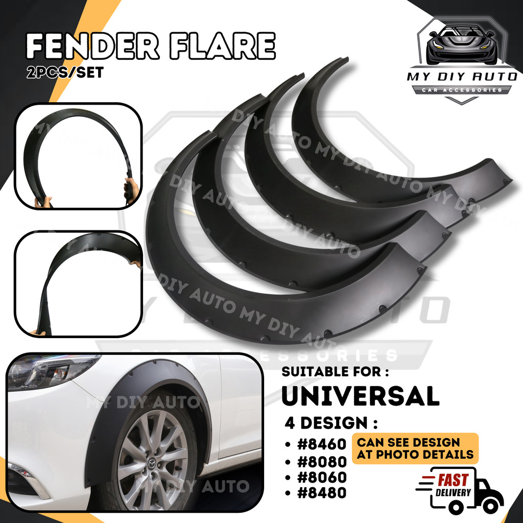 2PCS UNIVERSAL Extra Wide Body Kit Car Front Rear Fender Flares Wheel ...
