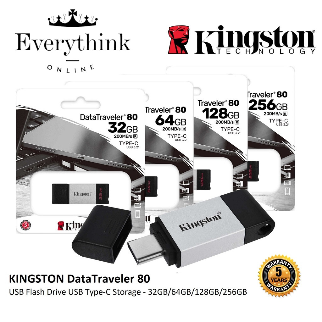 KINGSTON DT80 / DT80M DATA TRAVELER 80 80M USB 3.2 GEN 1 FLASH DRIVE ...
