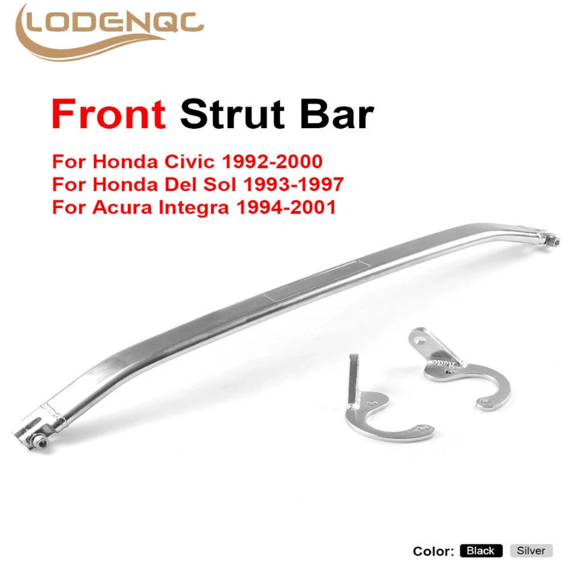 Front Strut Bar Black for Honda 92-00 Civic EG EK/93-97 Del Sol/94-01 ...