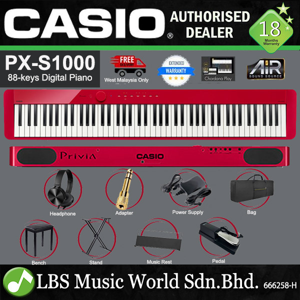 Casio PX-S1000 88 Keys Digital Piano Red Top Keyboard Full Package Electric Piano (PXS1000 ...