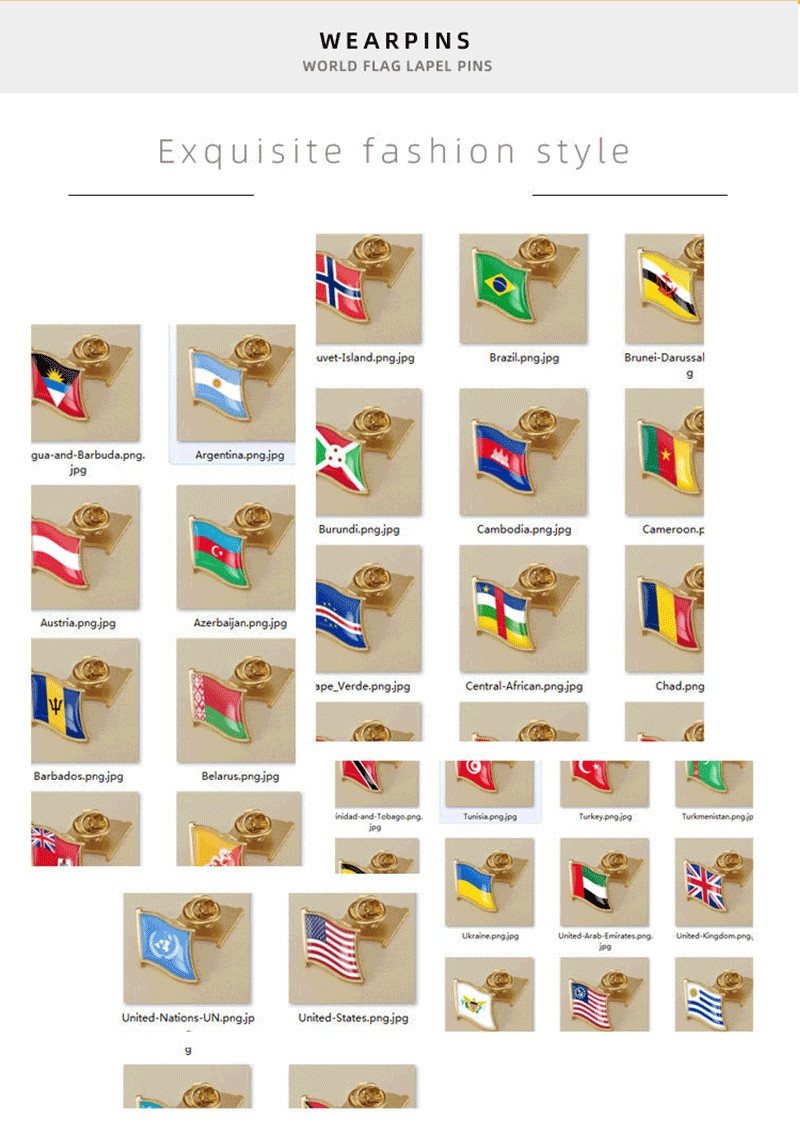 ASEAN Countries Badge Singapore/Malaysia/Philippines/Vietnam/Thailand ...