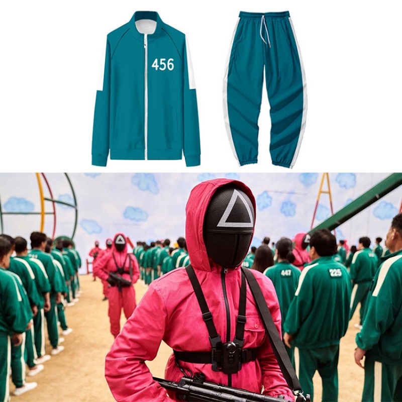 Squid Game Jacket Men's Sportswear Autumn Stand-Up Collar Zipper ...