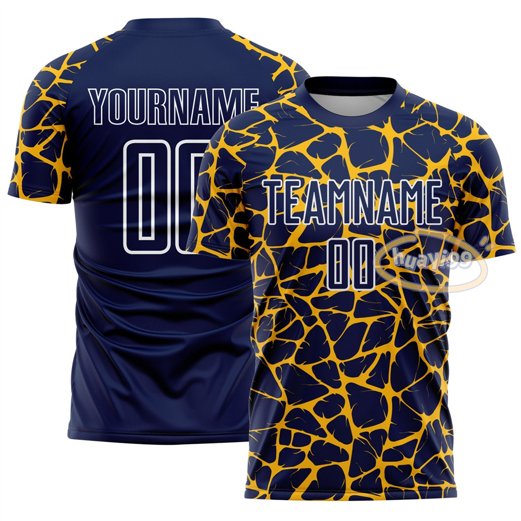 Free customization 】Custom Navy Gold-White Abstract Network Splash ...