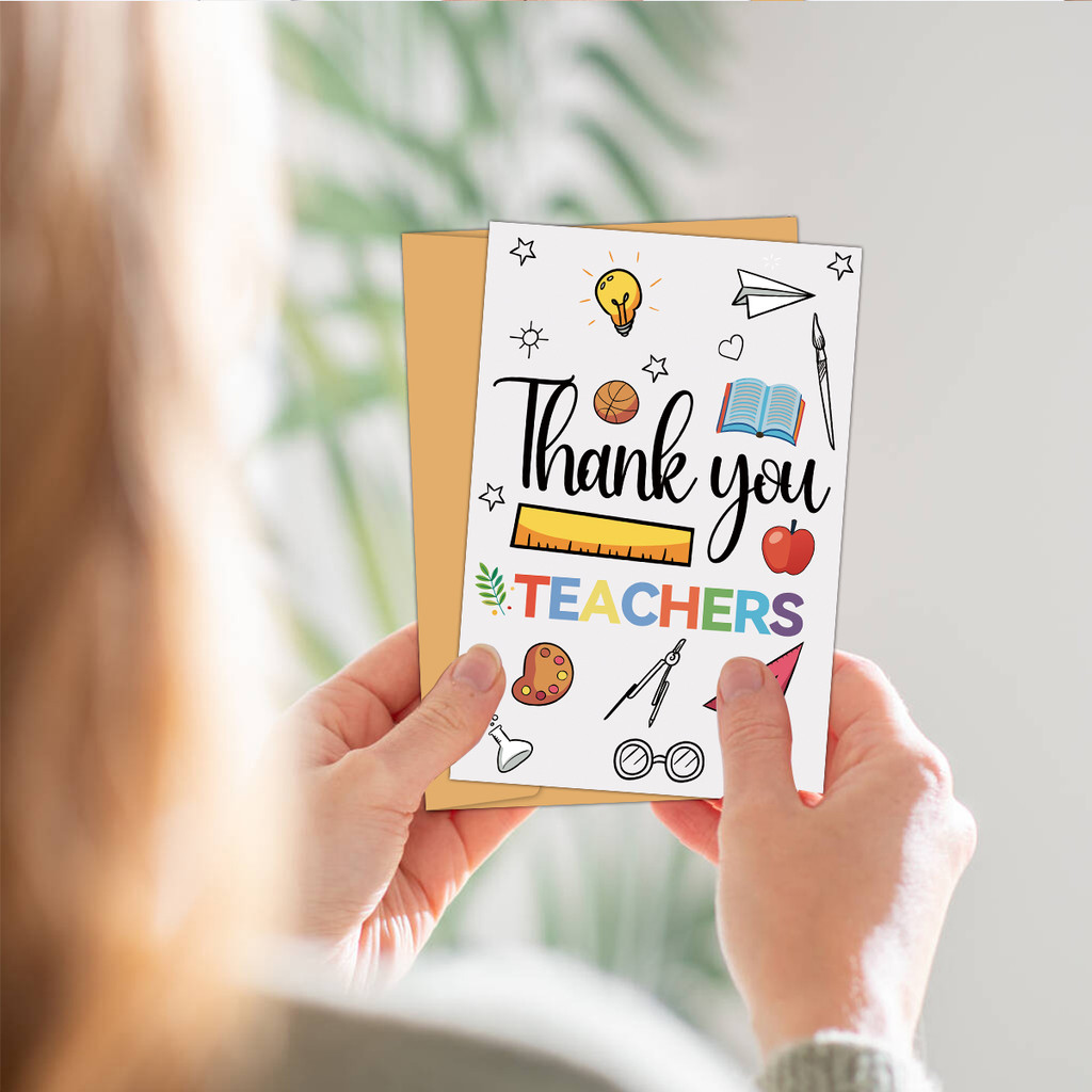 12pack Teacher Appreciation Thank You Cards with Envelopes, Colorful ...