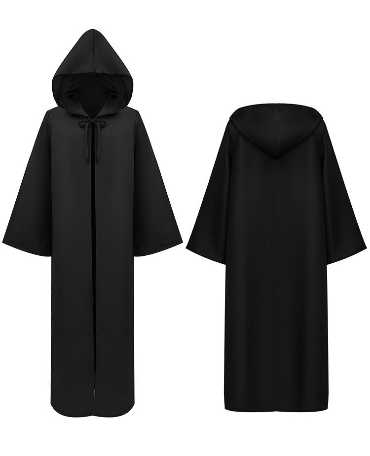 Sorcerer Hooded Robe Cloak Halloween Cosplay Costume Wizard Unisex ...