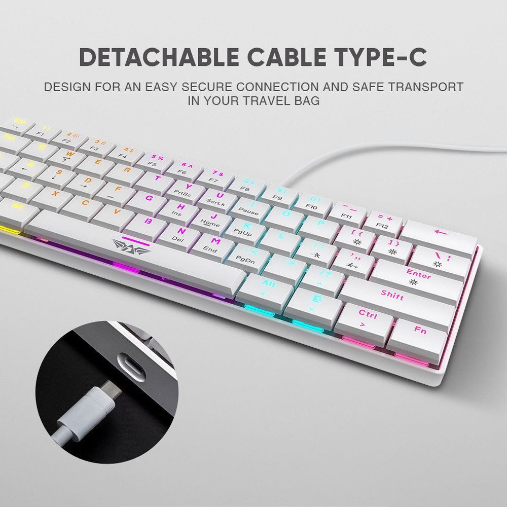 Armaggeddon SMK 1C Low Profile 61 Key Mechanical Hotswappable Gaming ...