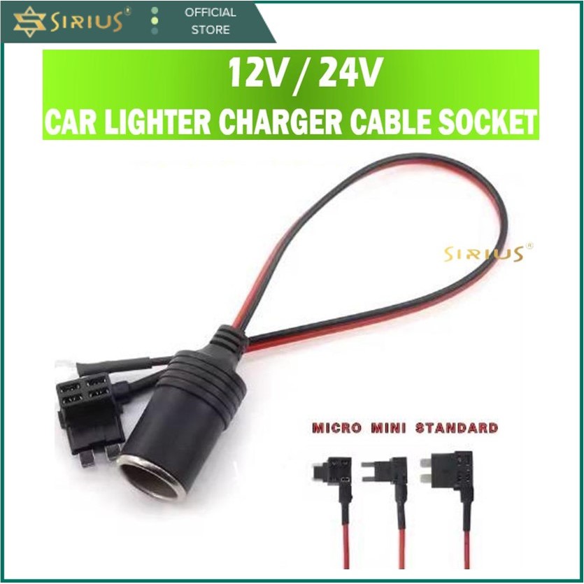 Socket Lighter Female 12V-24V Car Lighter Socket Plug Connector Adapter ...
