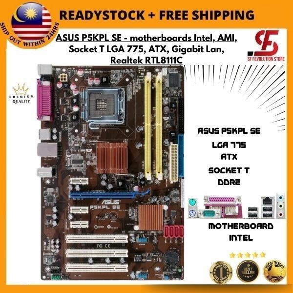 ASUS P5KPL SE - motherboards Intel, AMI, Socket T LGA 775, ATX, Gigabit Lan, Realtek RTL8111C ...