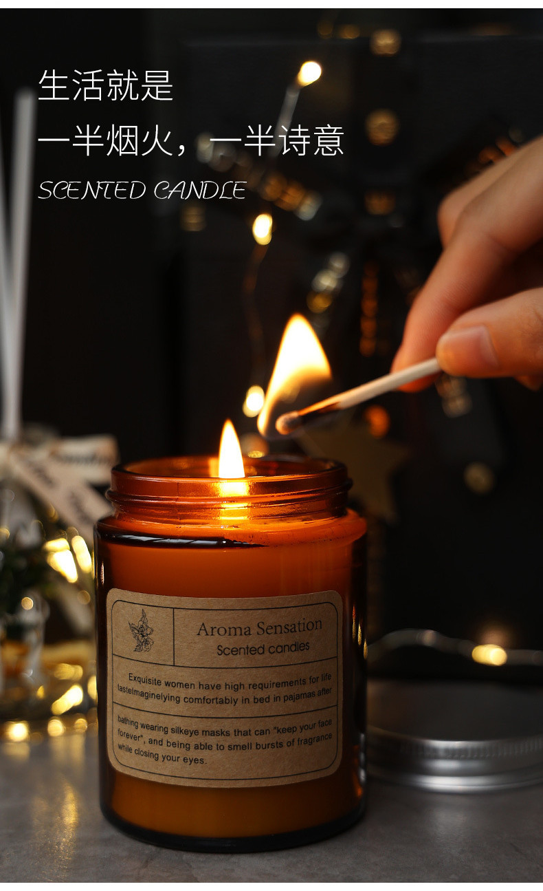 Ins Aromatherapy Candle Box Set Aroma Gift ScentedHome Fragrance Fire ...