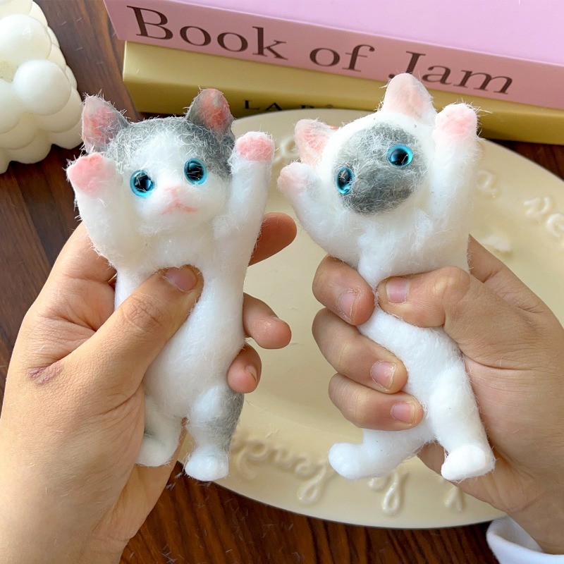 [ Featured ] Raised Hand Cat Pinch Toy - Cartoon Room Decoration ...