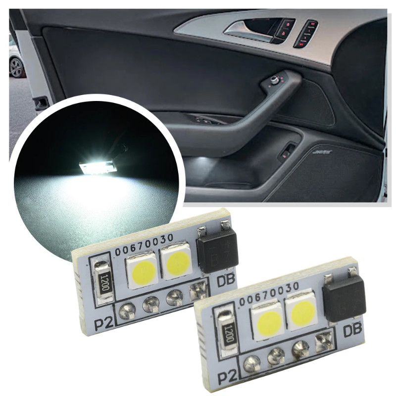 2/4X LED Door Card Storage Compartment Light for Audi A6 C7 RS6 A7 S7 ...