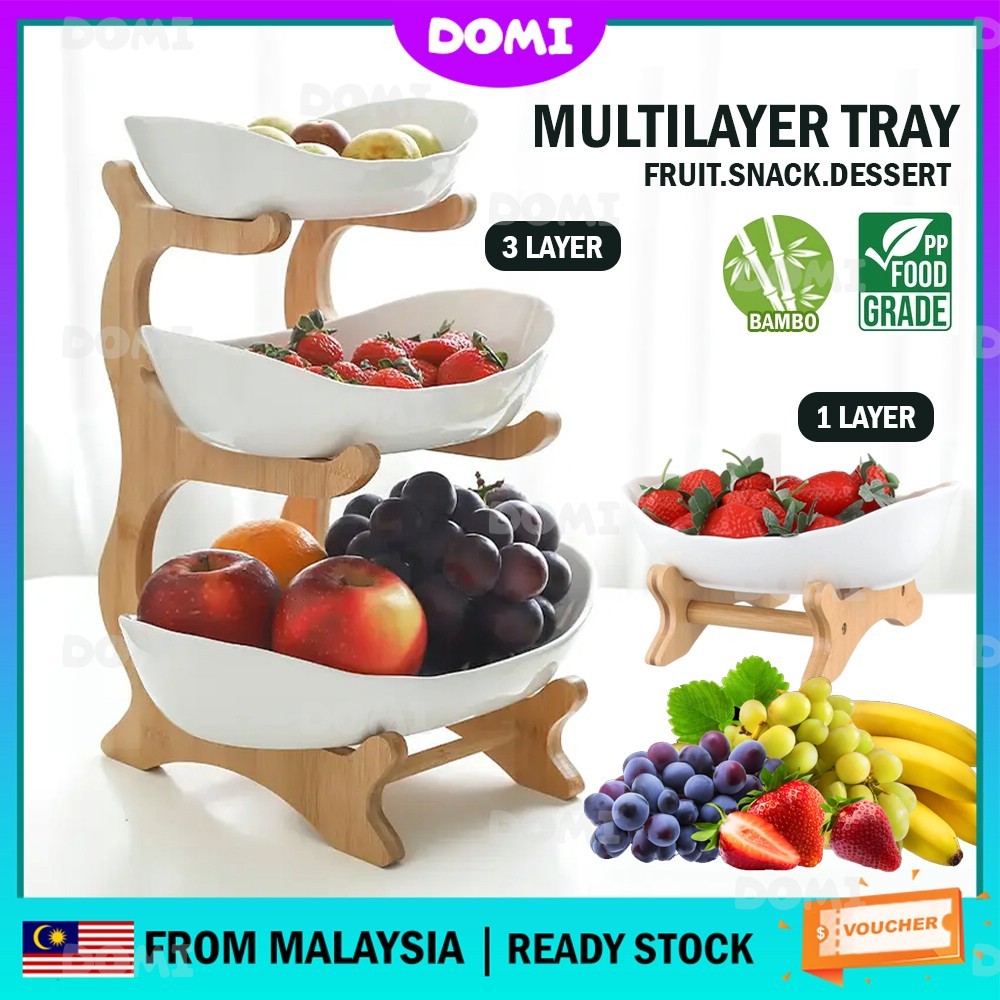 DOMI 3 Layer Tray Fruit Stand Plate Multilayer Platter Candy Dish ...