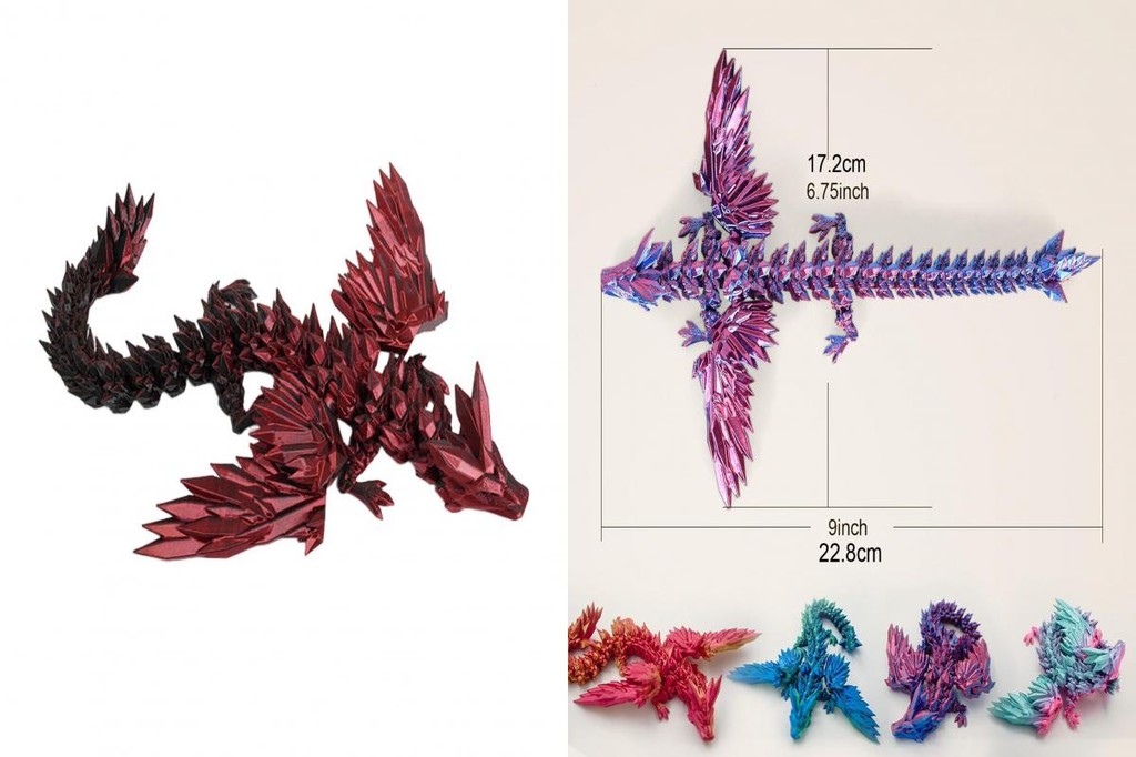 Dragon Collectible Toy Winged Dragon Model Articulated Winged Dragon ...