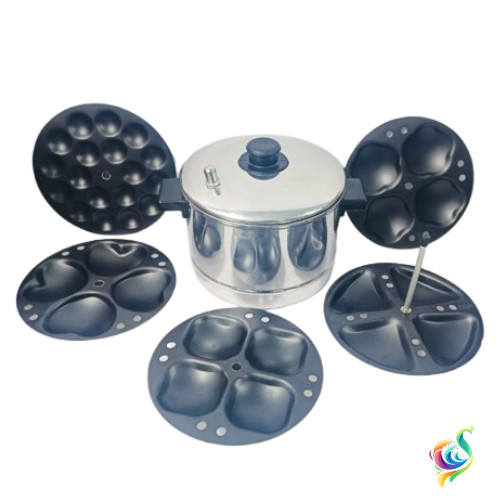 5 Designs 18 Mini Idly Flower Love Triangle Square Design Non Stick 5 ...