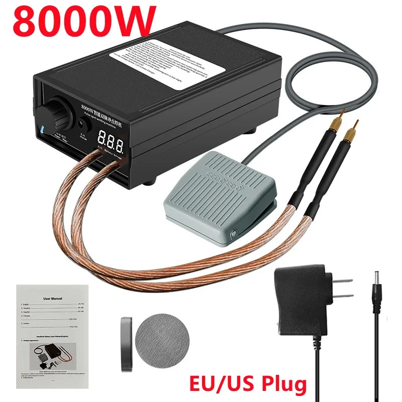 8000W DIY Storage Touch Welder Adjustable 18650 Li-ion Battery Spot ...