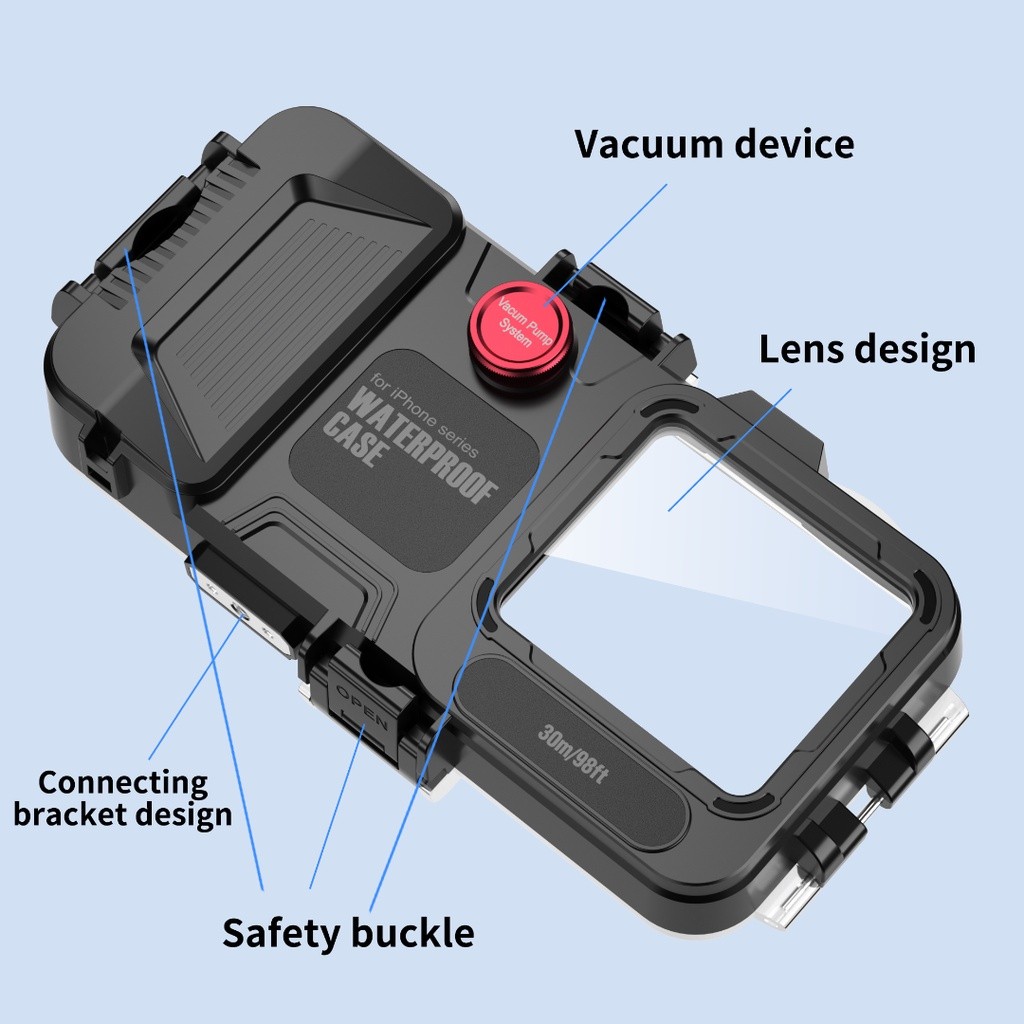 15M-30M Diving phone case black waterproof phone case for iPhone and ...