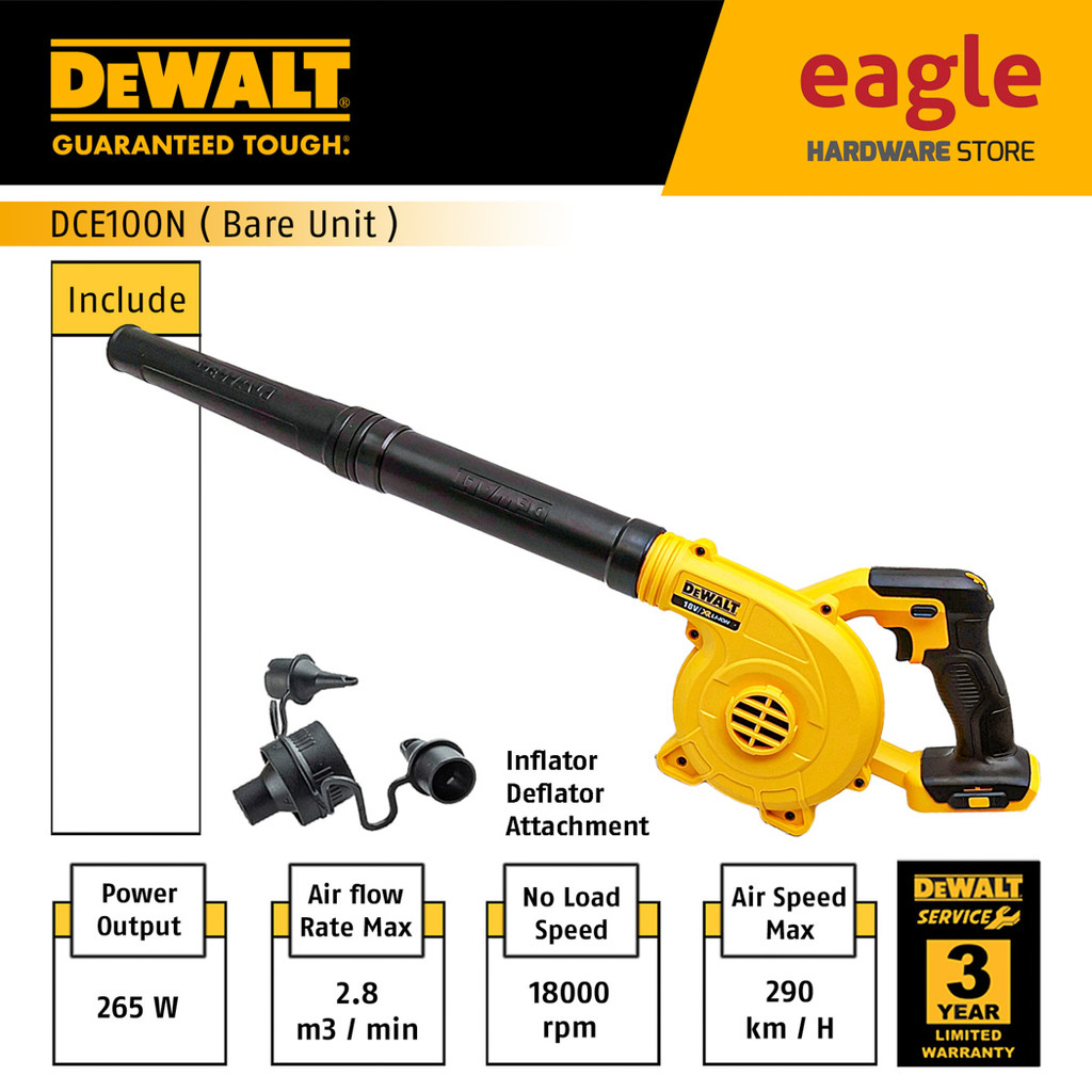 Dewalt DCE100N-KR 18/20V Cordless Blower ( Bare Unit ) ( DCE100N ...