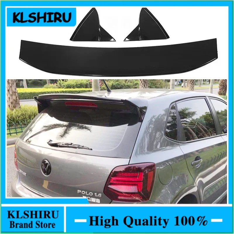 For VW Polo Spoiler ABS Material Car Rear Wing Primer Color VW polo ...