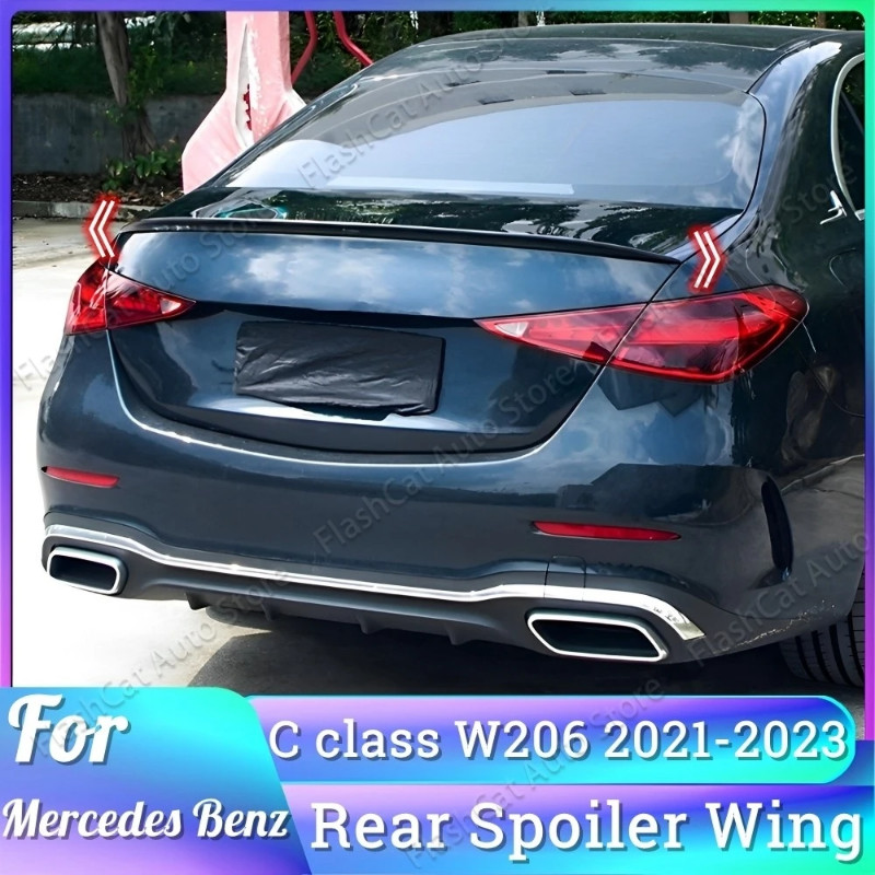 W206 Rear Spoiler Wing Tail Tuning For Mercedes Benz C class Sedan C200 ...