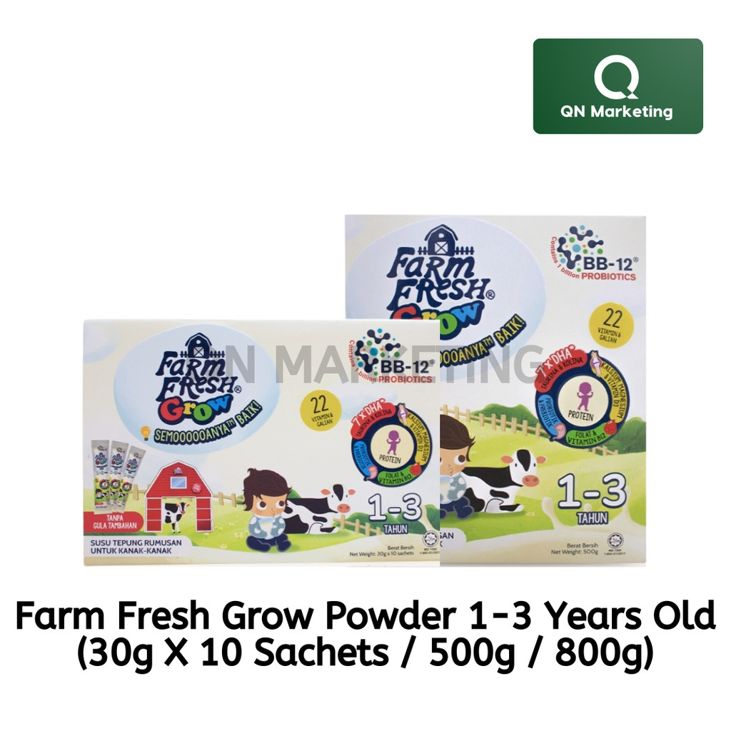 Farm Fresh Grow Powder 1-3 Years Old (30g x 10 Sachets / 500g / 800g ...