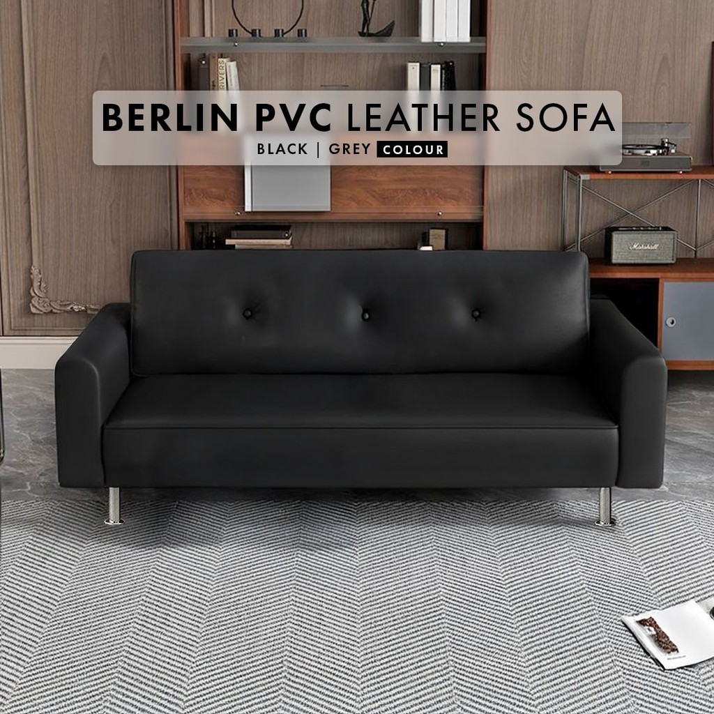 Sofa Moden Kulit PVC – 2/3/4 Seater | Sleek PVC Leather Design Sofa ...