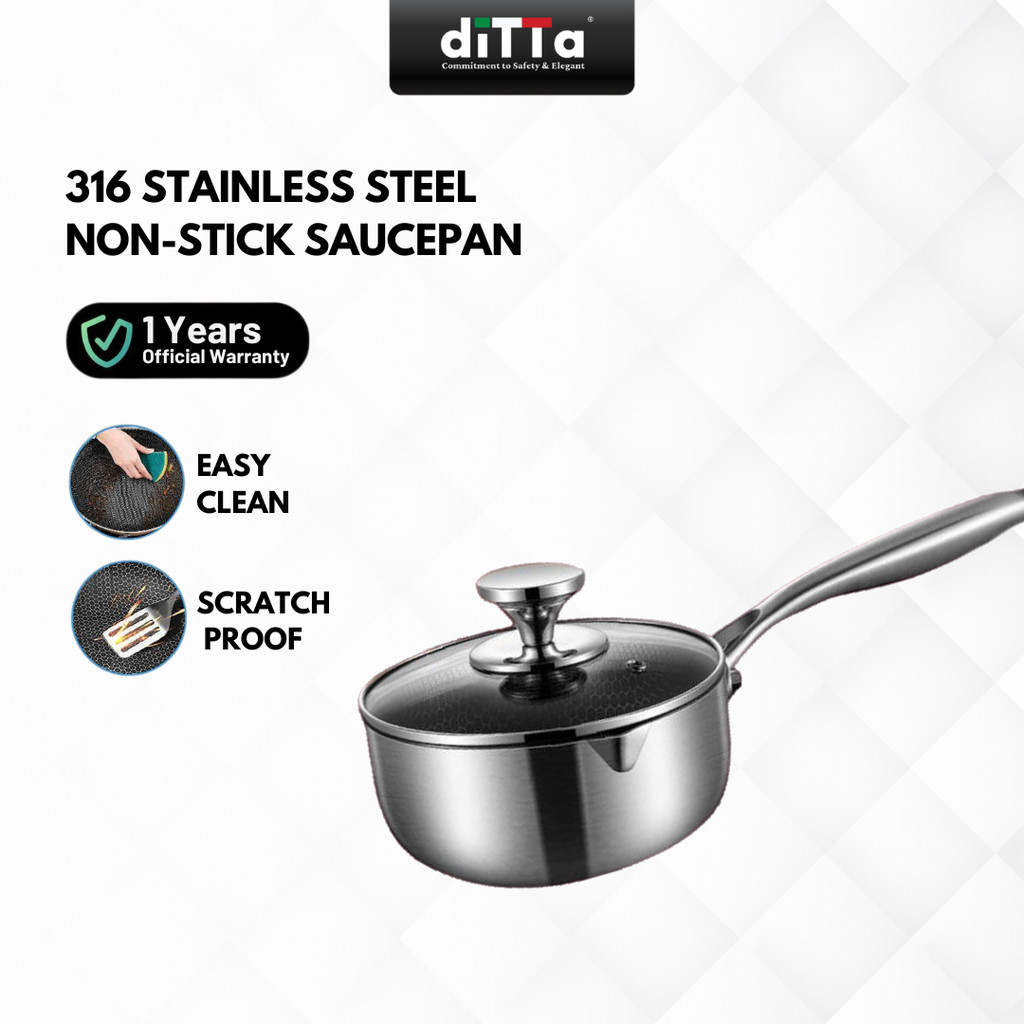 Grade 316 Non Stick Saucepan Milk Pot Stainless Steel Snow Pan Germany ...